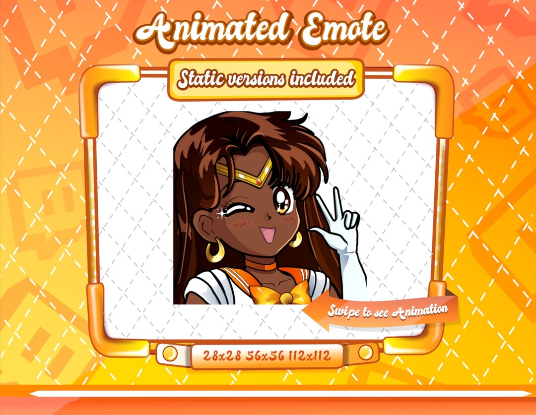 ANIMATED + STATIC EMOTE | Black Girl Wink, Animated Black Girl Emote ...