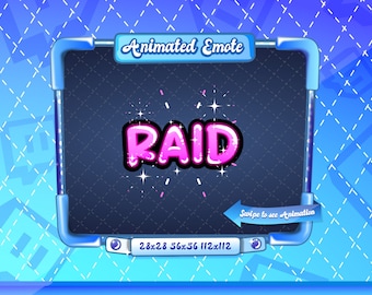 ANIMATED STATIC EMOTE Raid, Animated Raid Emote, Blue Raid Emote ...