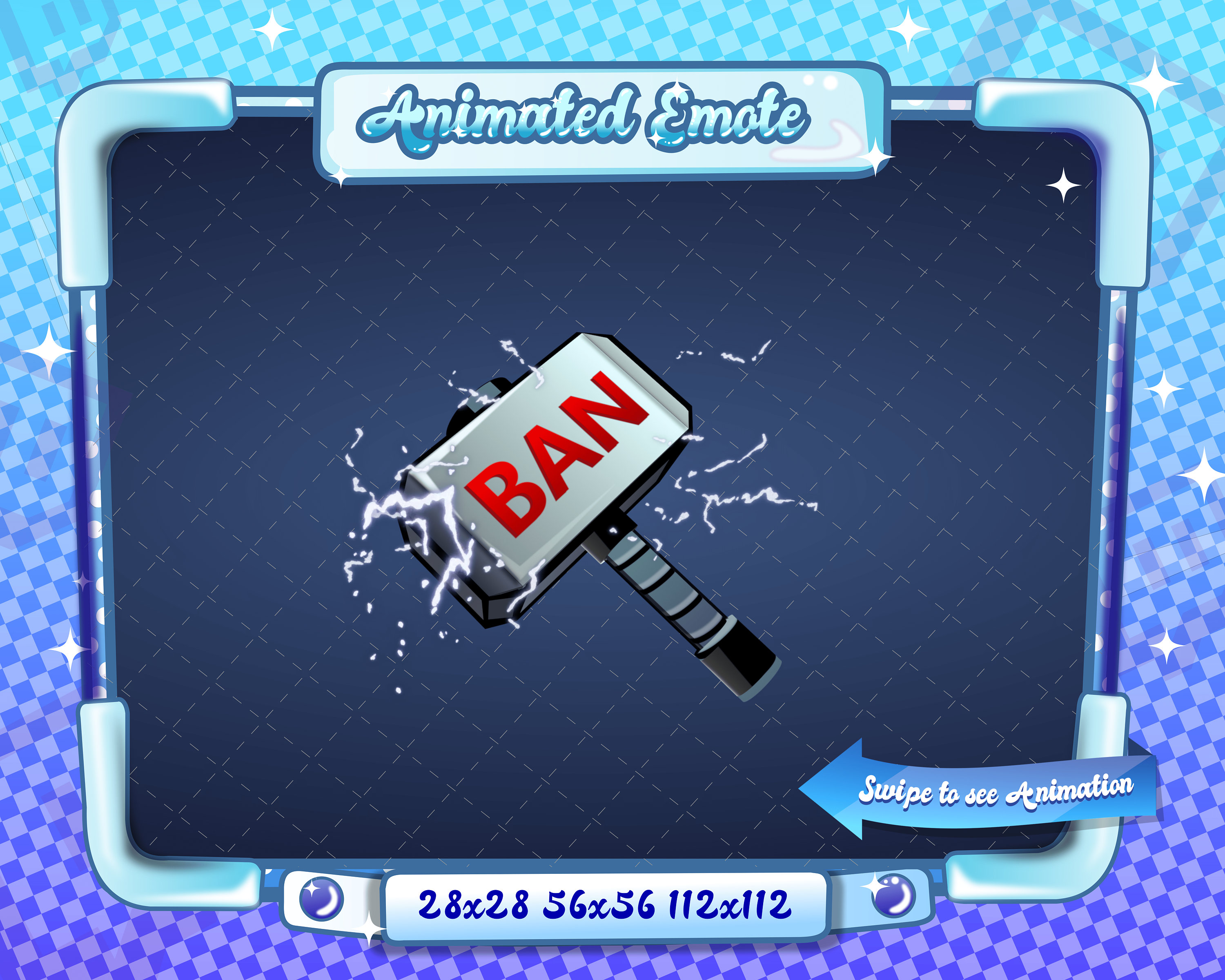 ANIMATED STATIC EMOTE Ban Hammer Animated Ban Hammer - Etsy Canada