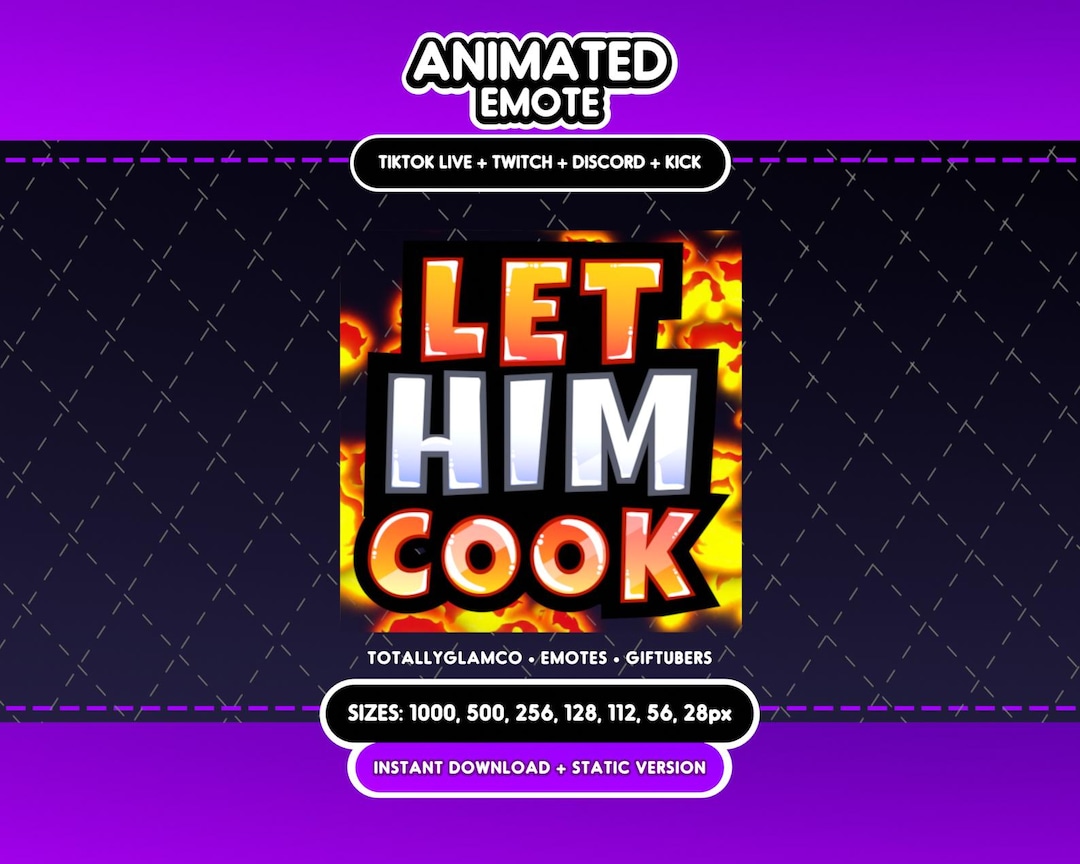Animated Let Him Cook Emote | Twitch, Discord, Tiktok | Static ...