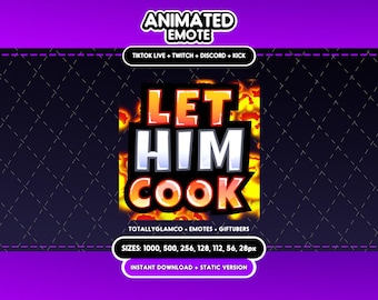 Let Him Cook Animated Emotes | Twitch, Discord (digital Download) - Etsy