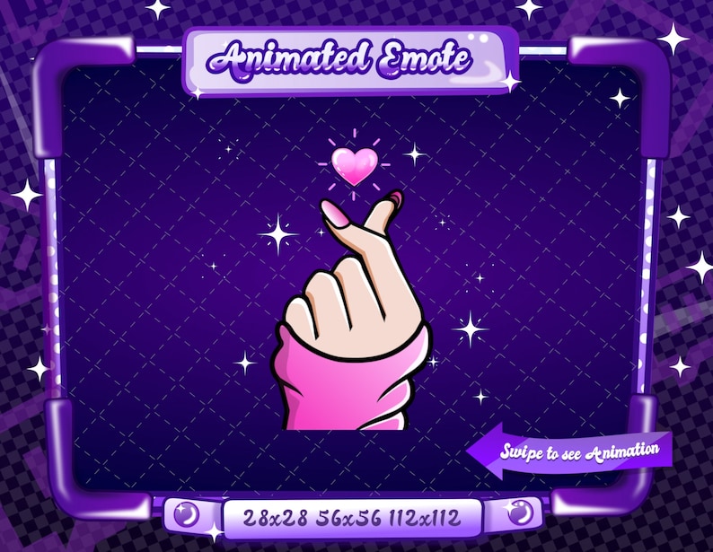 ANIMATED + STATIC EMOTE | Finger Heart, Animated Korean Finger Heart ...
