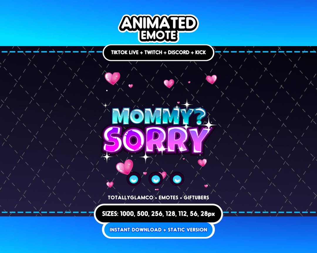 Animated + Static Mommy Sorry Emote for Twitch, Discord, Tiktok ...
