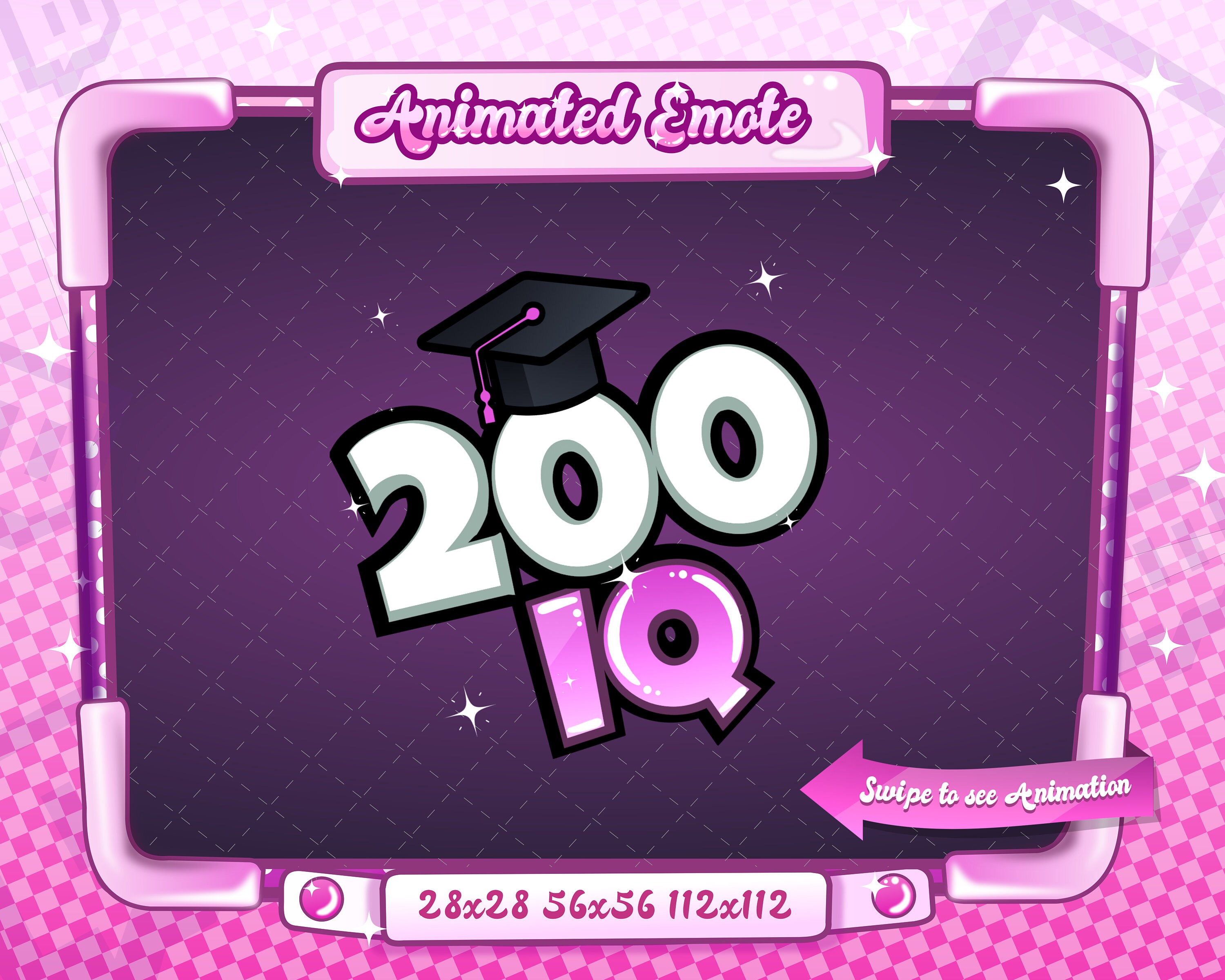 ANIMATED STATIC EMOTE 200 Iq Animated 200 Iq Emote 200 - Etsy