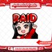 ANIMATED STATIC EMOTE Red Chibi Raid Emote, Animated Black Haired Emote ...
