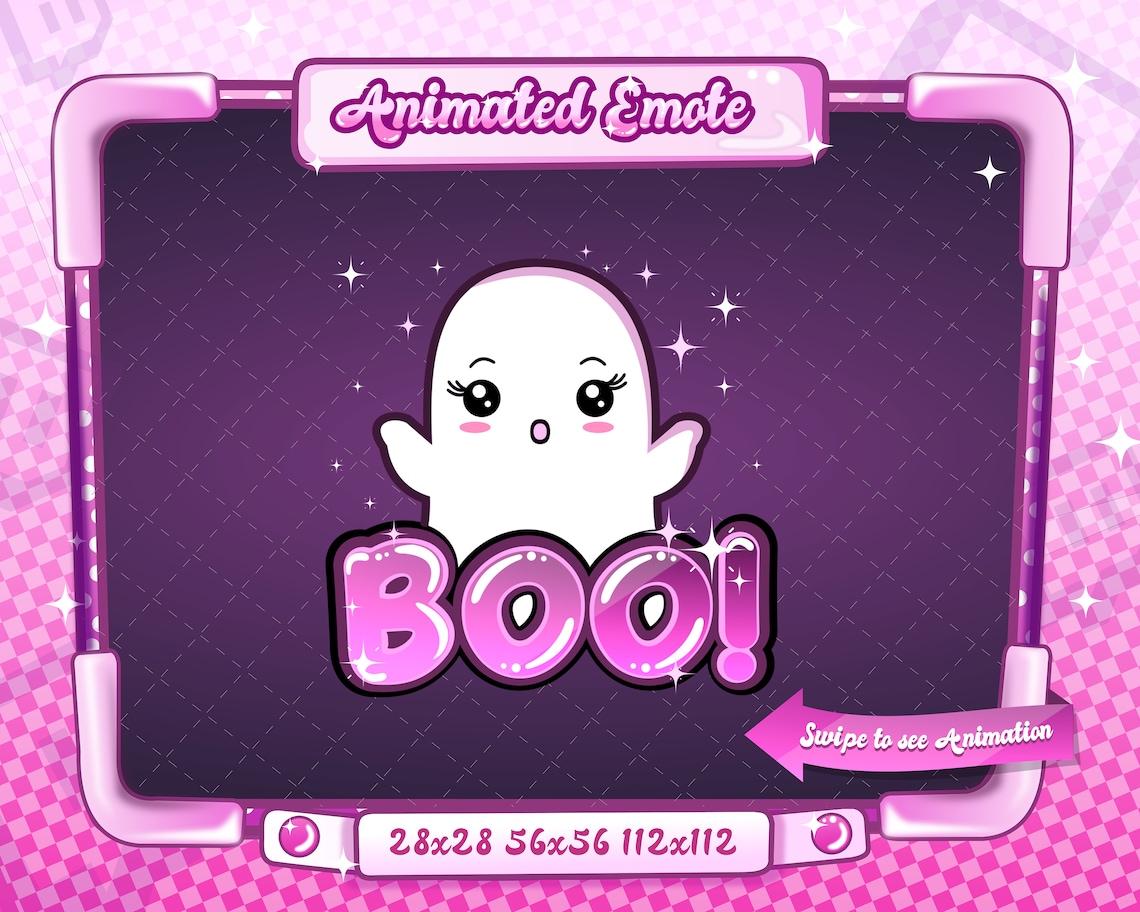 ANIMATED STATIC EMOTE Boo Ghost Emotes, Animated Ghost Emote, Halloween ...