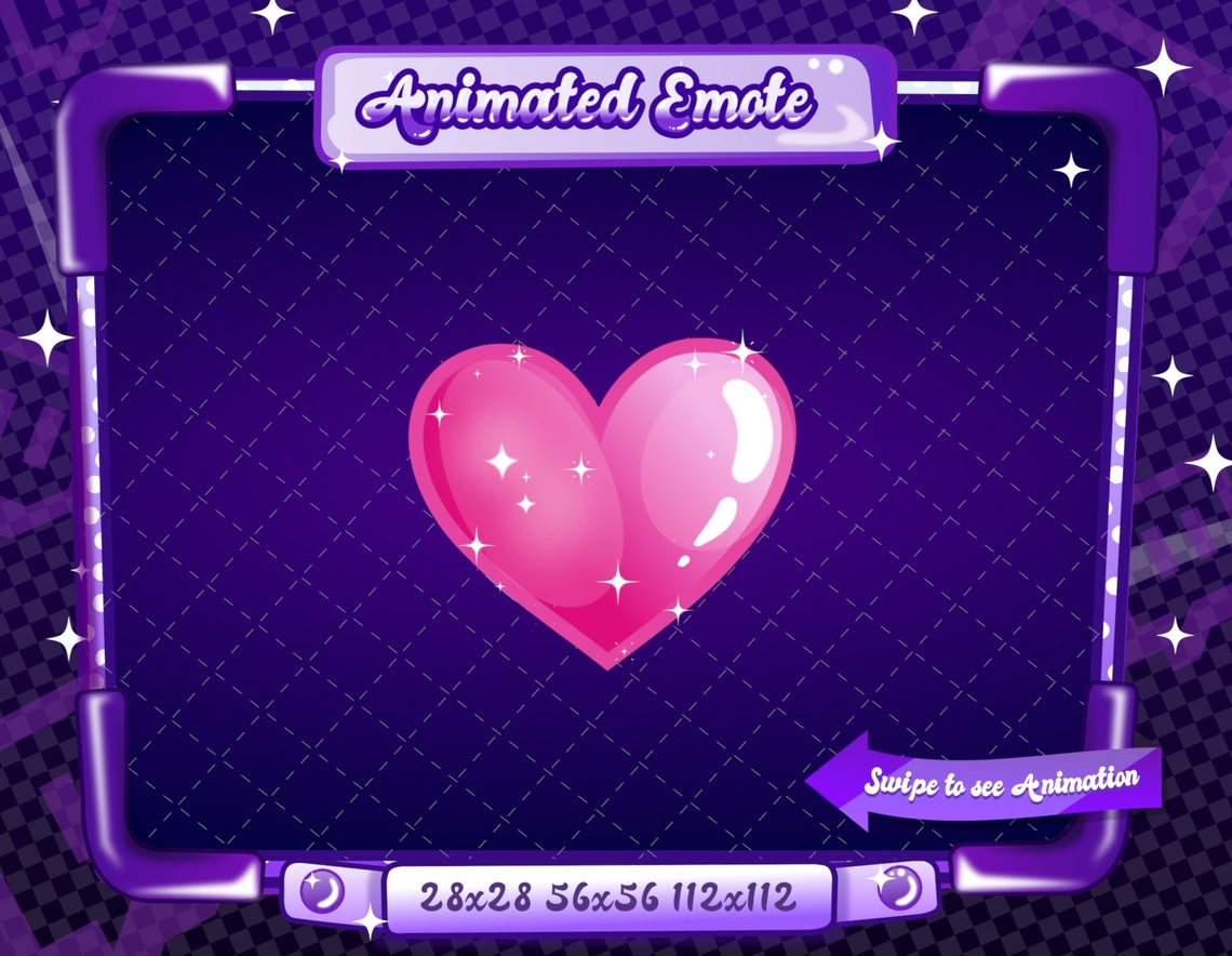 ANIMATED STATIC EMOTE Pink Beating Heart, Animated Beating Heart Emote ...