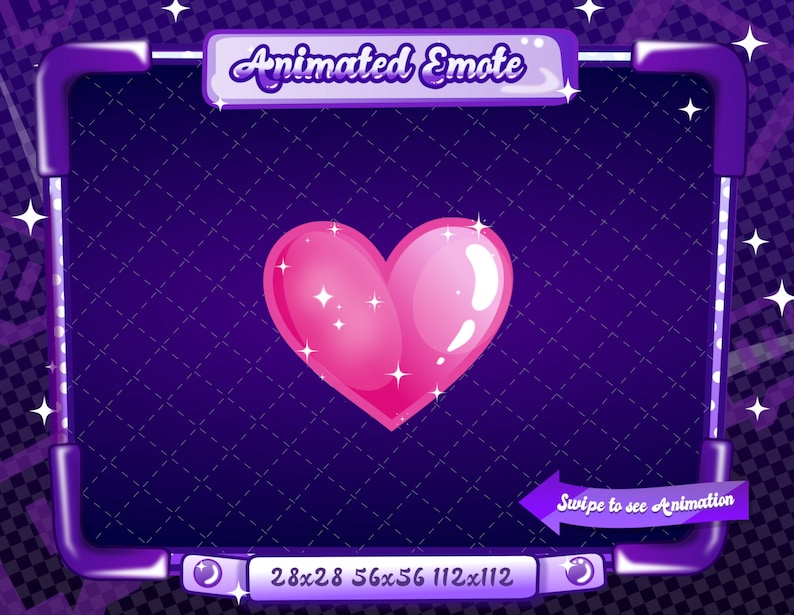 ANIMATED STATIC EMOTE Pink Beating Heart, Animated Beating Heart Emote ...
