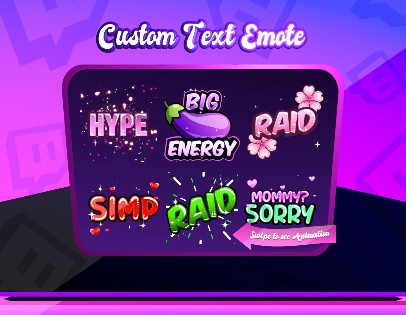 CUSTOM LISTING Custom Text Emote, Animated Text Emote, Animated Emote ...