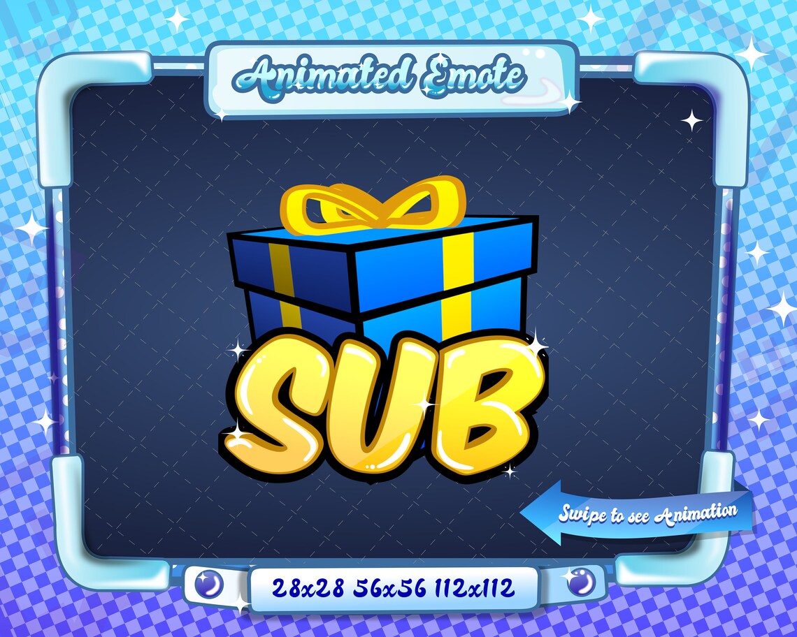 ANIMATED STATIC EMOTE Sub, Animated Sub Emote, Sub Sparkle Emote ...