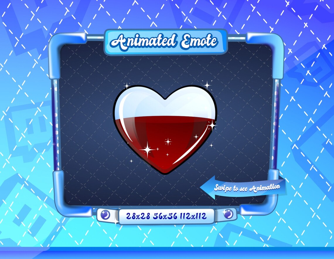 ANIMATED STATIC EMOTE Glass Heart Fill, Heart Emote, Love Heart Emote ...