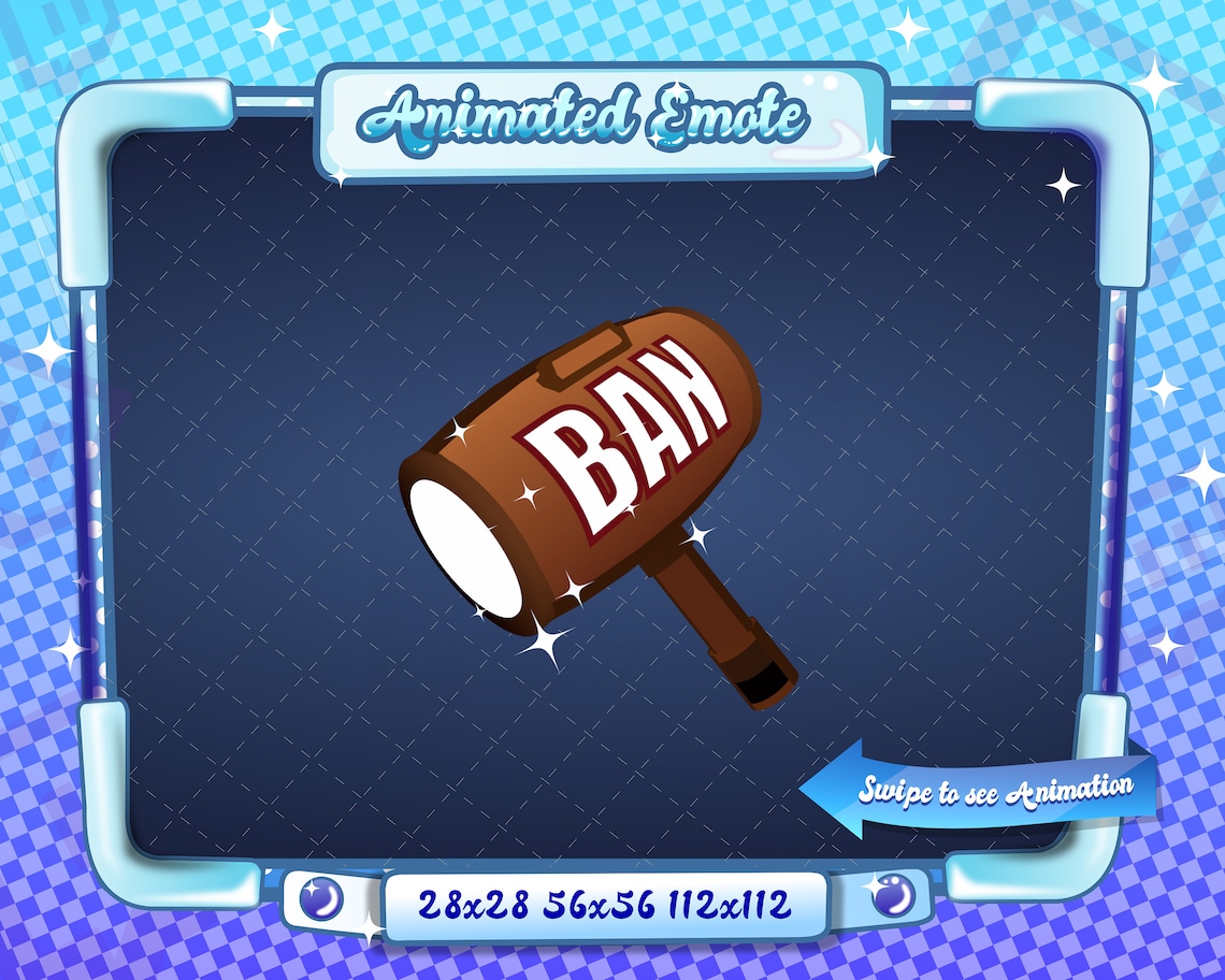 ANIMATED EMOTE | Ban Hammer, Animated Ban Hammer Emote, Ban Hammer ...