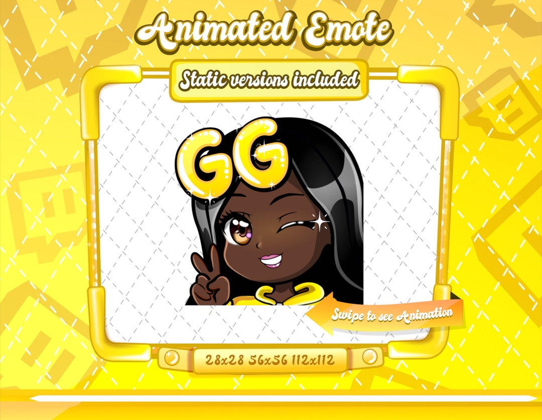 ANIMATED STATIC EMOTE Gg Chibi Emote, Animated Black Haired Emote, Gg ...