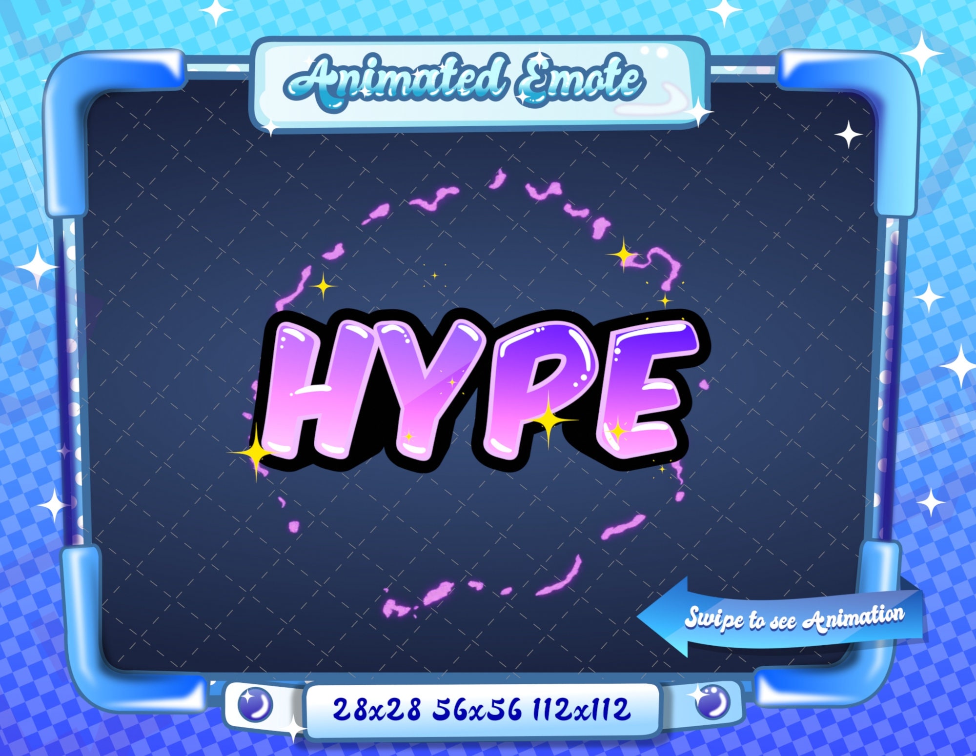 ANIMATED STATIC EMOTE Hype Emote, Animated Hype Emote, Purple Hype ...