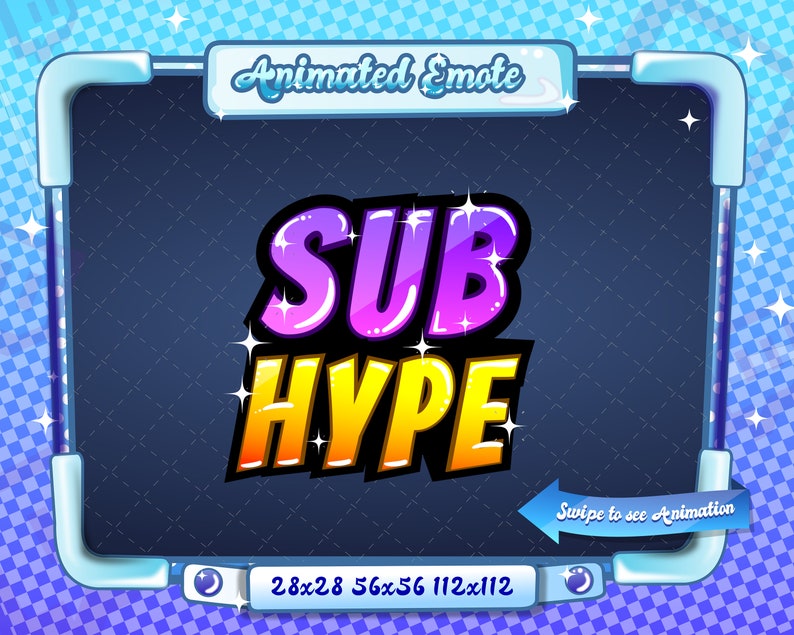 ANIMATED STATIC EMOTE Sub Hype, Animated Sub Hype Emote, Sub Hype Emote ...