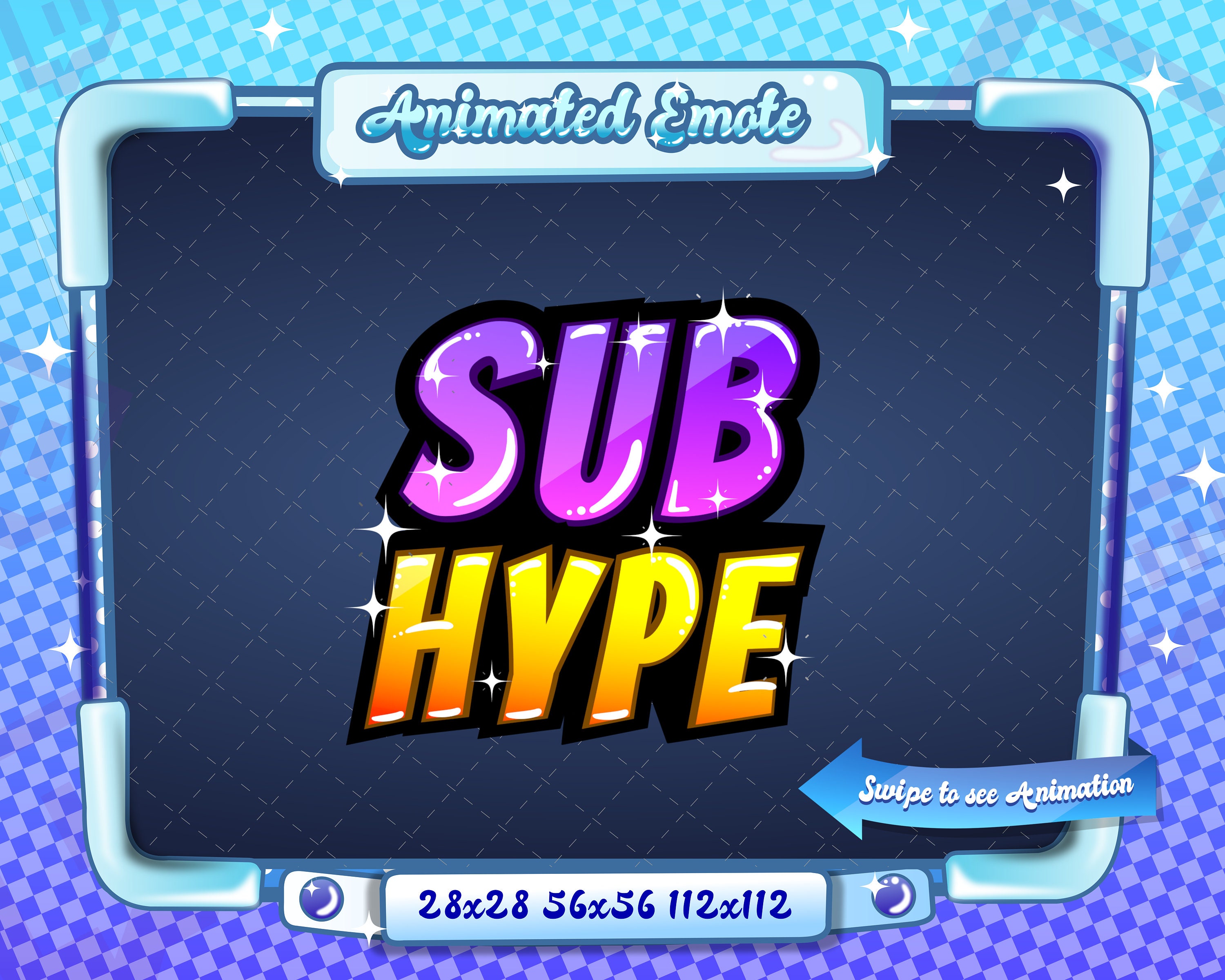 ANIMATED STATIC EMOTE Sub Hype, Animated Sub Hype Emote, Sub Hype Emote ...