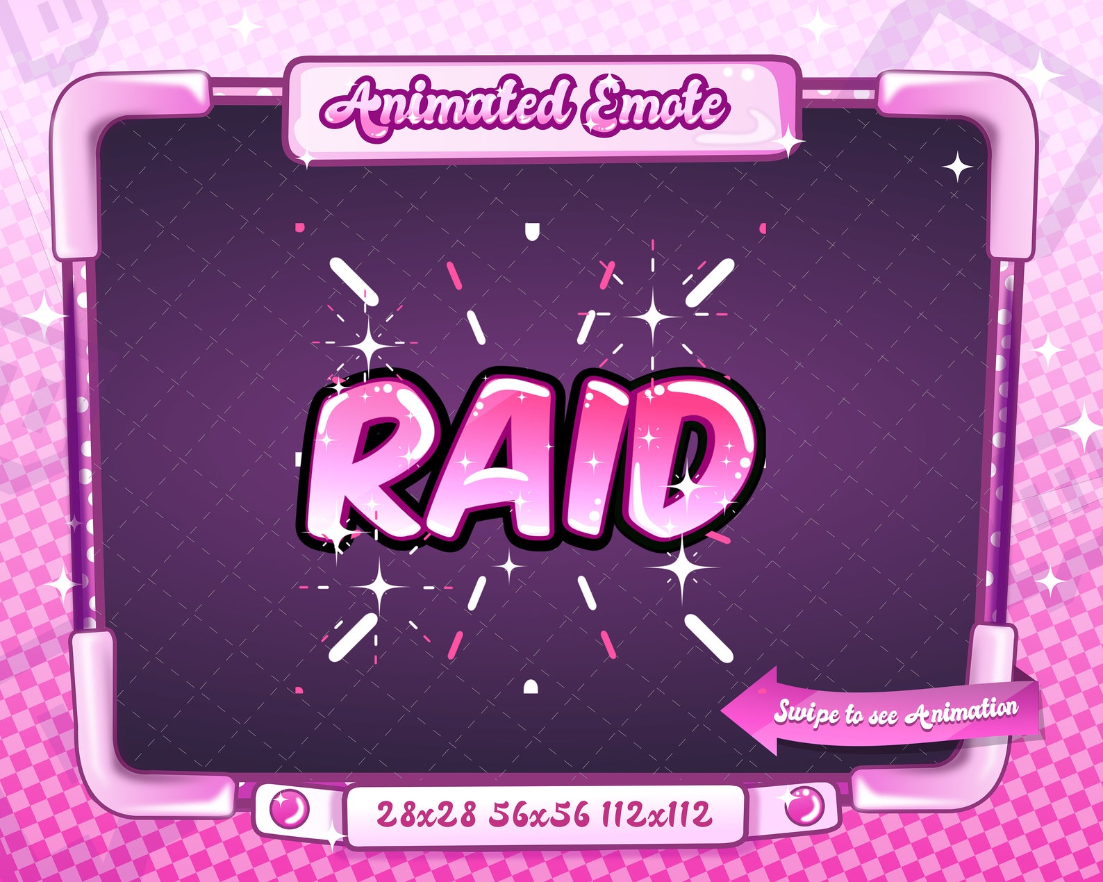 ANIMATED STATIC EMOTE Raid, Text Emote, Raid Emote, Animated Raid Emote ...