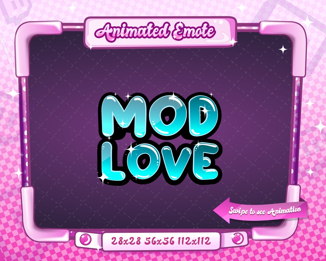Animated + Static Mod Love Emote | Twitch and Discord | GIF, PNG, ZIP ...