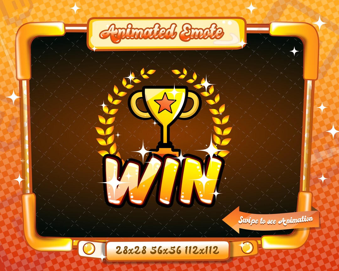 ANIMATED STATIC EMOTE Win Animated Win Emote Win Sparkle - Etsy