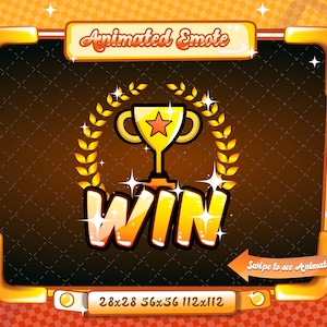 ANIMATED + STATIC EMOTE | Win, Animated Win Emote, Win Sparkle Emote ...
