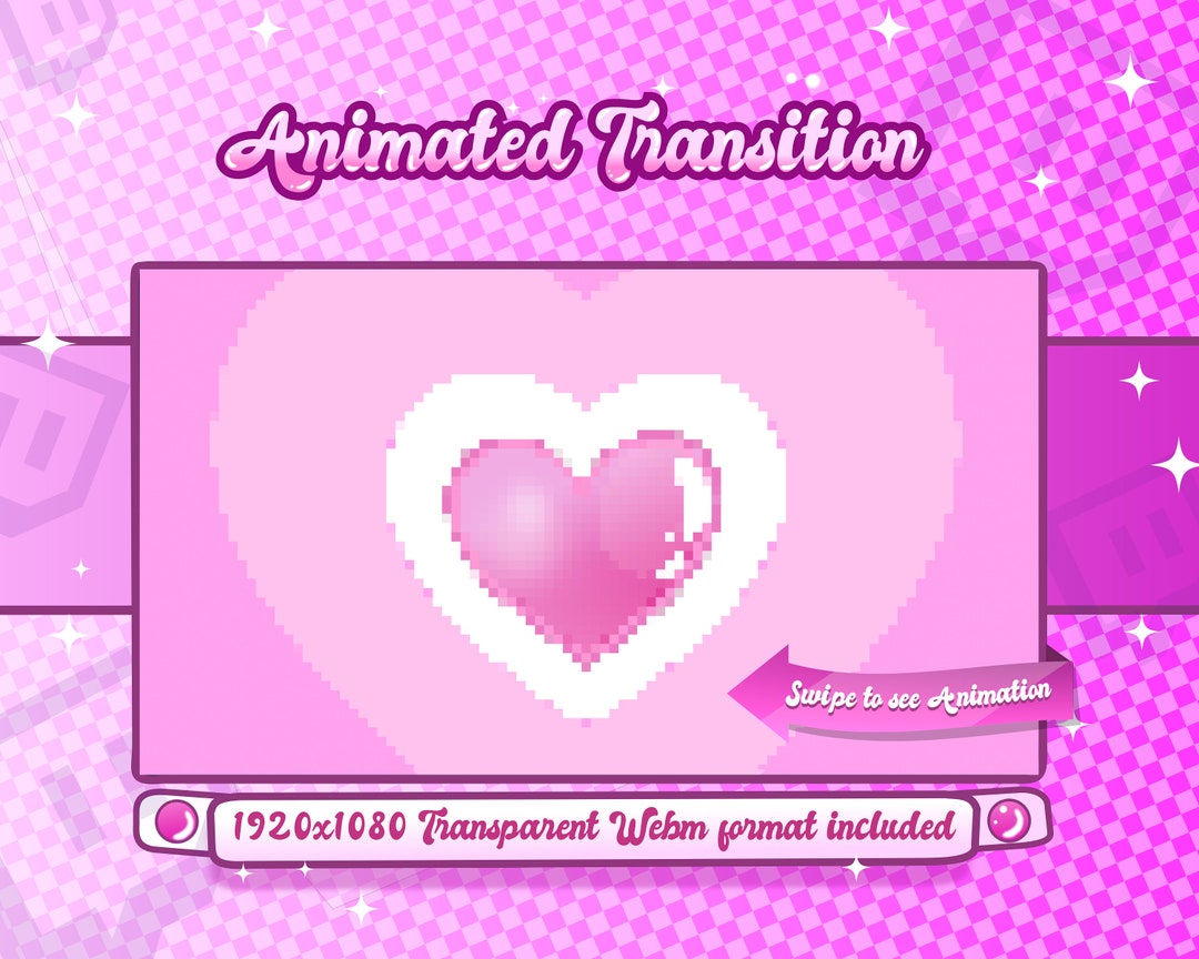 ANIMATED TRANSITION | Pixel Hearts, Animated Pixel Heart Transition ...