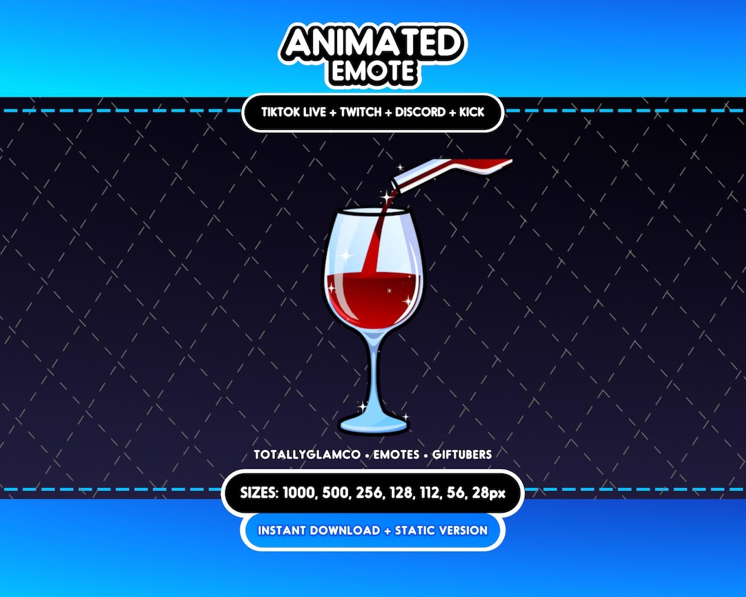 ANIMATED + STATIC EMOTE | Wine, Animated Wine Emote, Wine Sparkle Emote ...