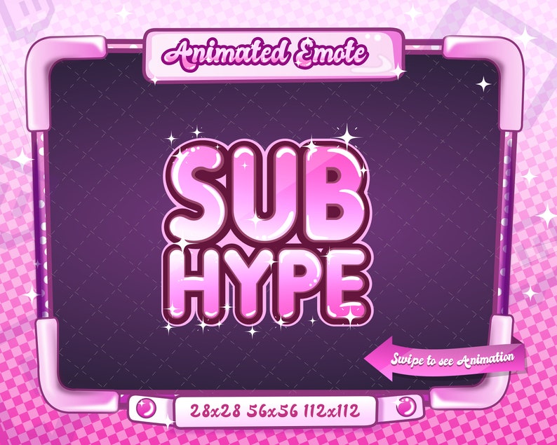 ANIMATED STATIC EMOTE Sub Hype, Animated Sub Hype Emote, Sub Hype ...