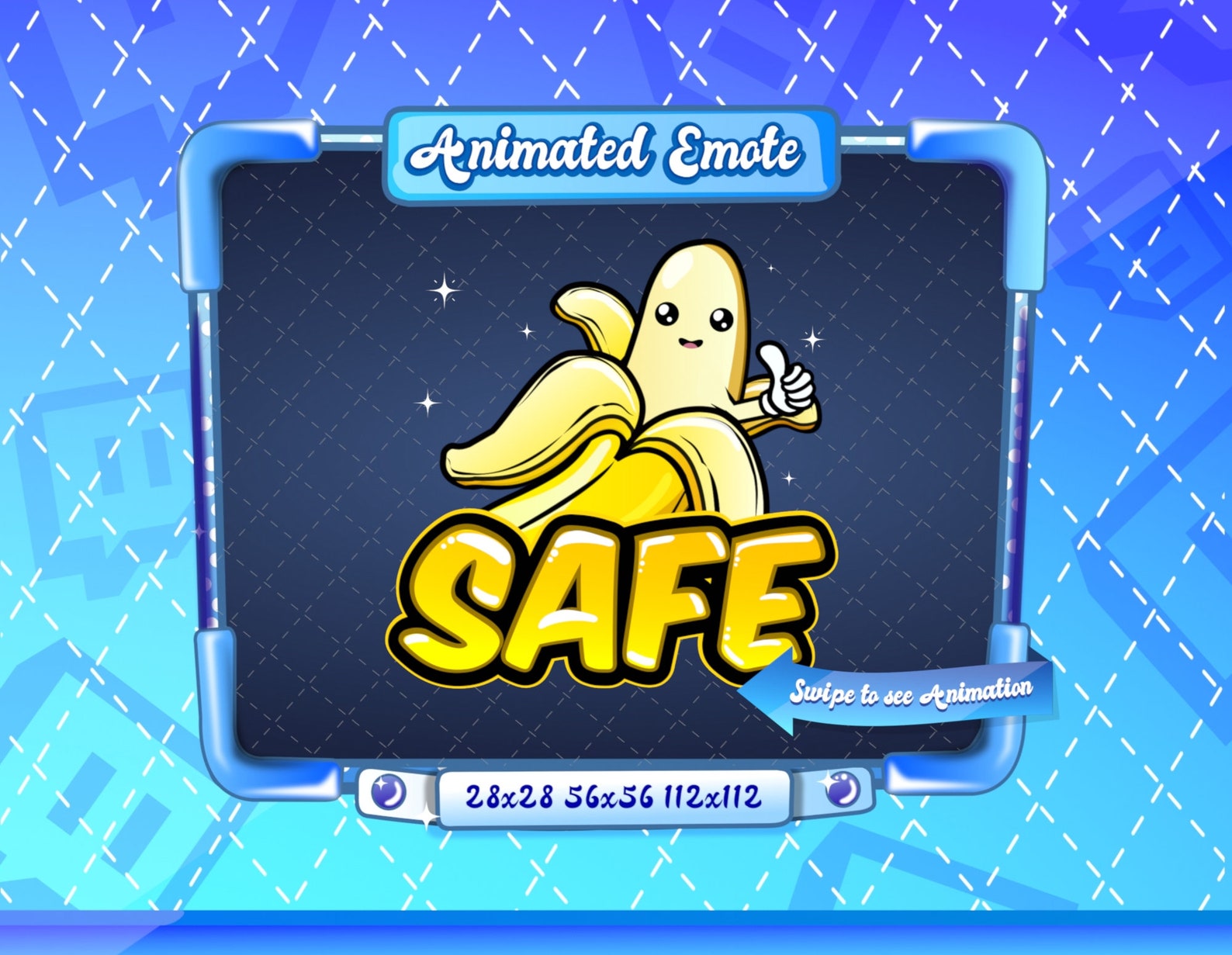 ANIMATED STATIC EMOTE Safe Banana, Animated Banana Emote, Banana ...