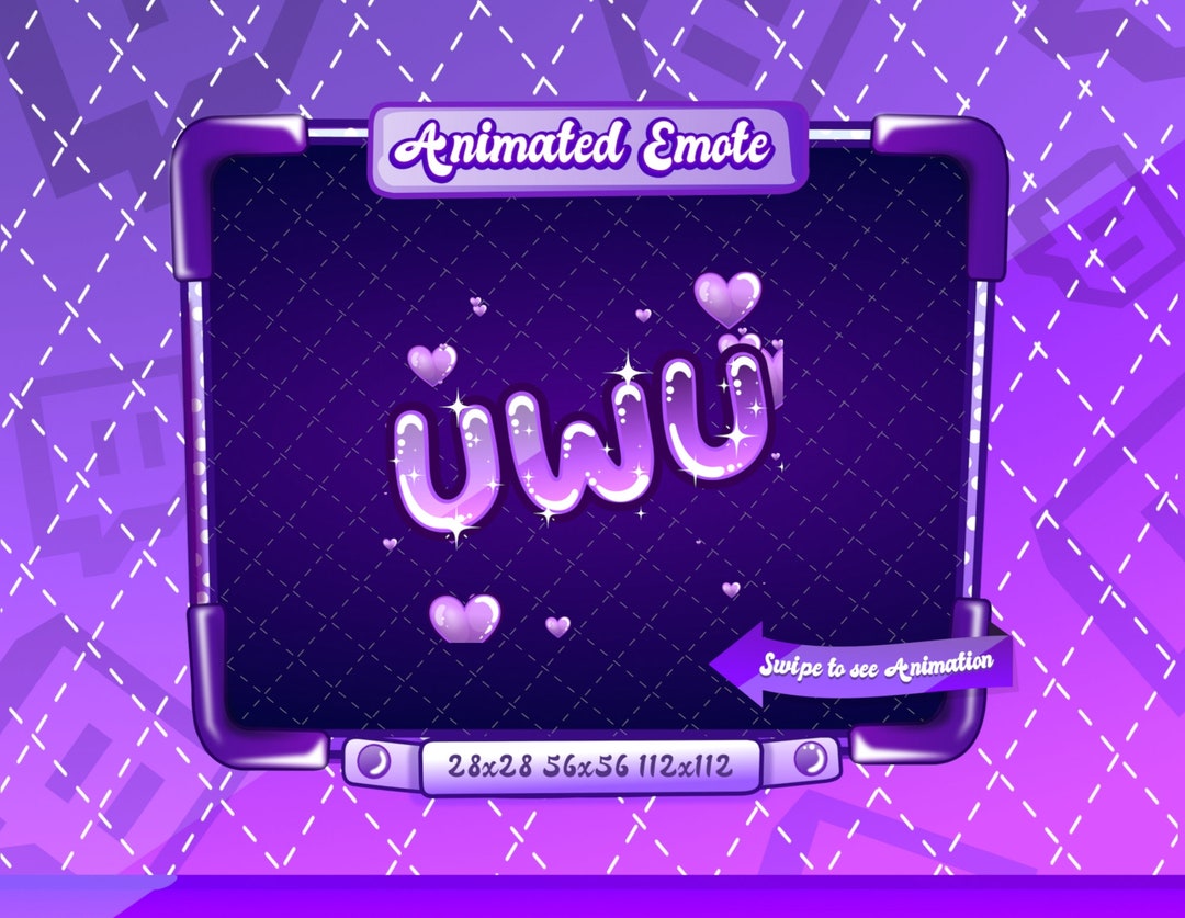 Animated Static Emote Uwu Animated Uwu Emote Purple Uwu Sparkle Emote Text Emote Uwu