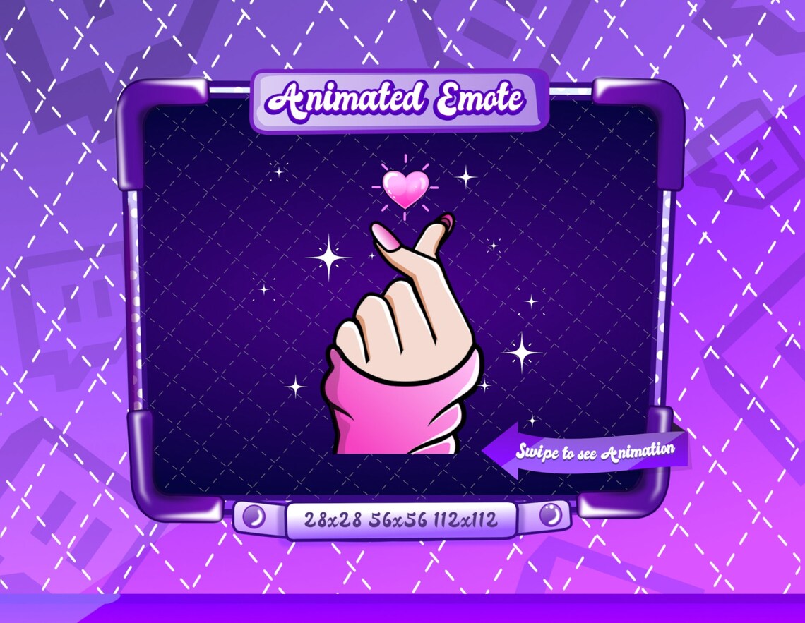 ANIMATED + STATIC EMOTE | Finger Heart, Animated Korean Finger Heart ...
