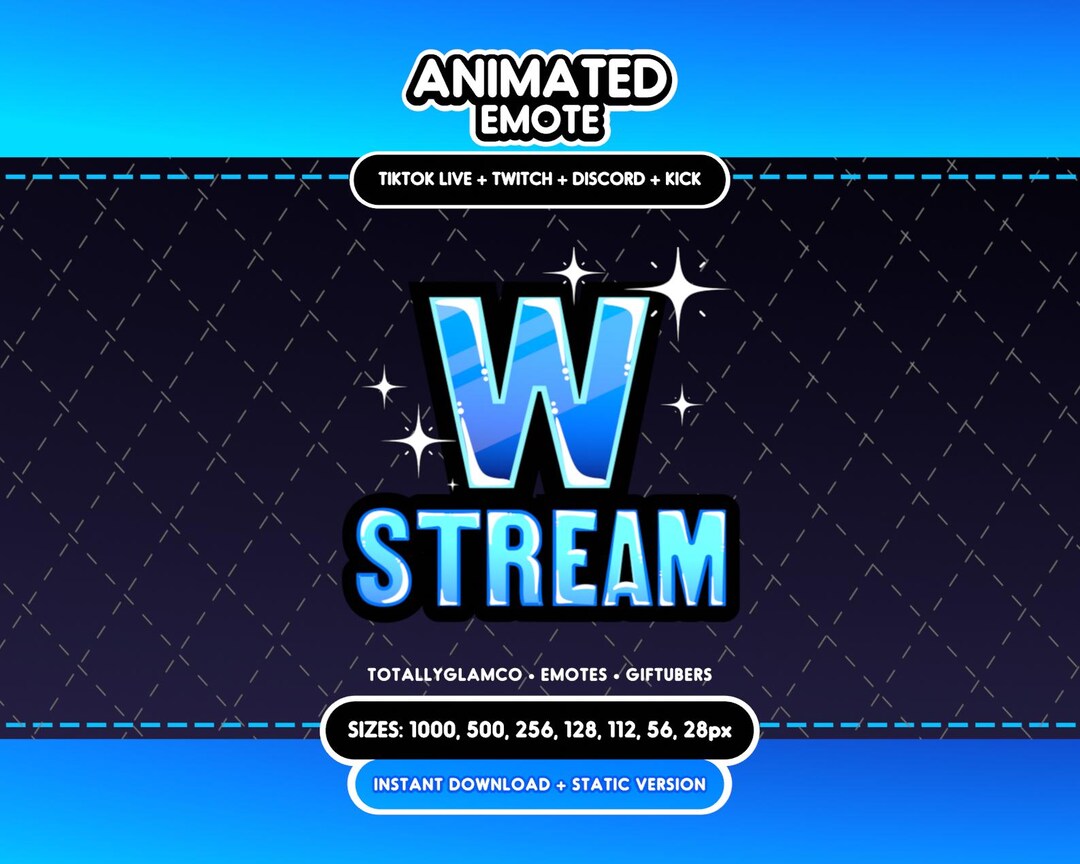 Animated W Stream Emote for Twitch, Discord, Tiktok | Static & Animated ...
