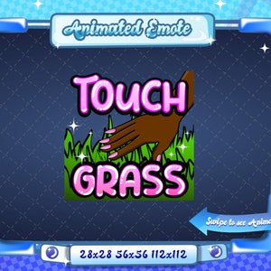 ANIMATED + STATIC EMOTE | Touch Grass, Touch Grass Emote, Animated ...