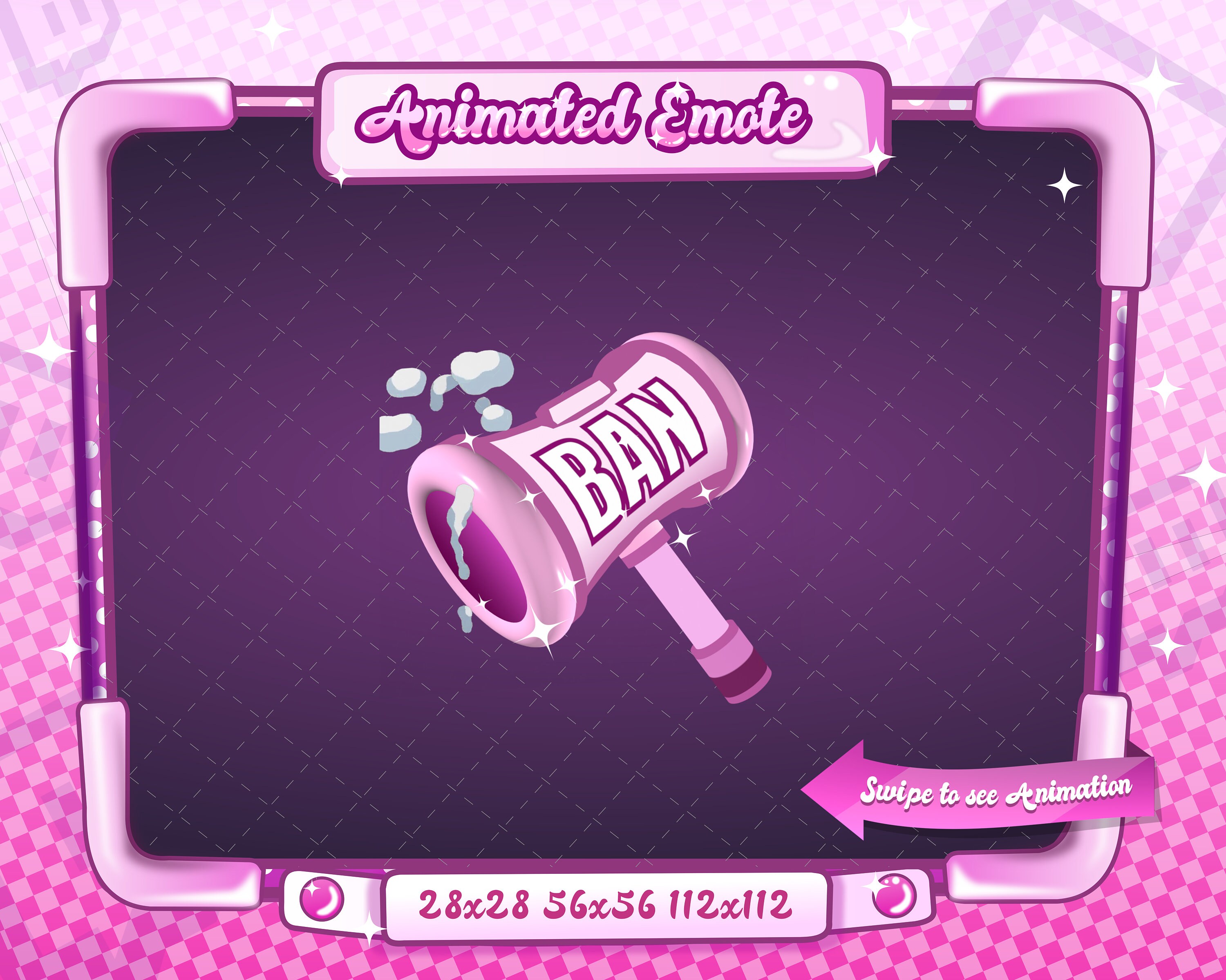 ANIMATED EMOTE Ban Hammer, Animated Ban Hammer Emote, Ban Hammer ...