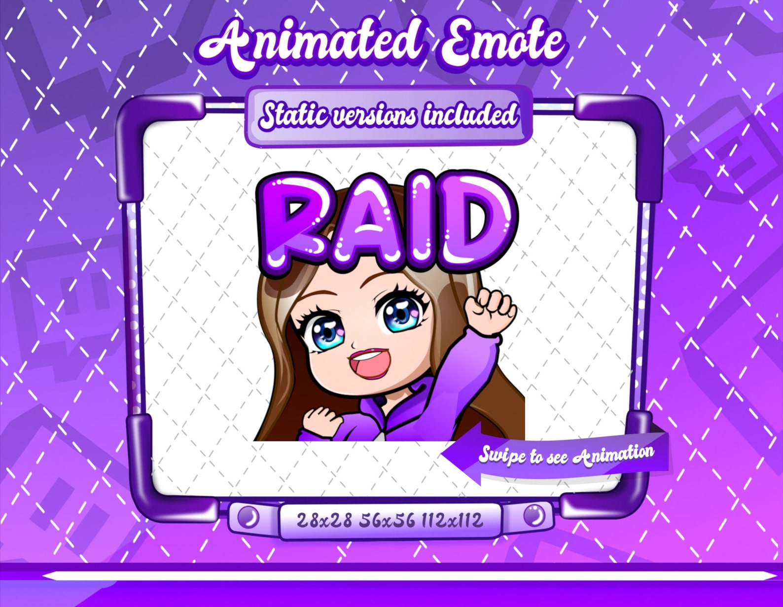 ANIMATED STATIC EMOTES Chibi Girl Emotes, Animated Brown Haired Emotes ...