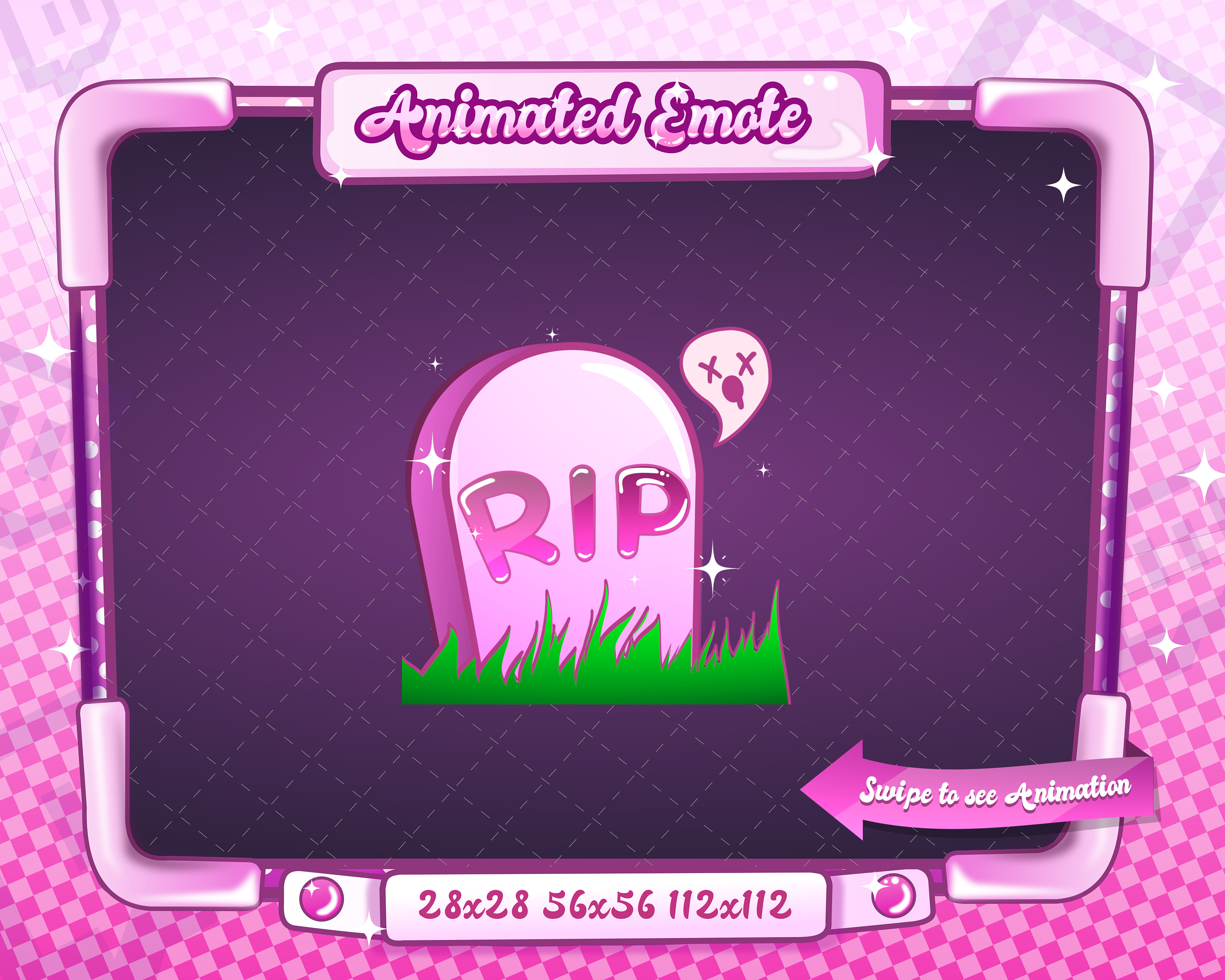ANIMATED STATIC EMOTE Rip Animated Rip Emote Rip Sparkle - Etsy