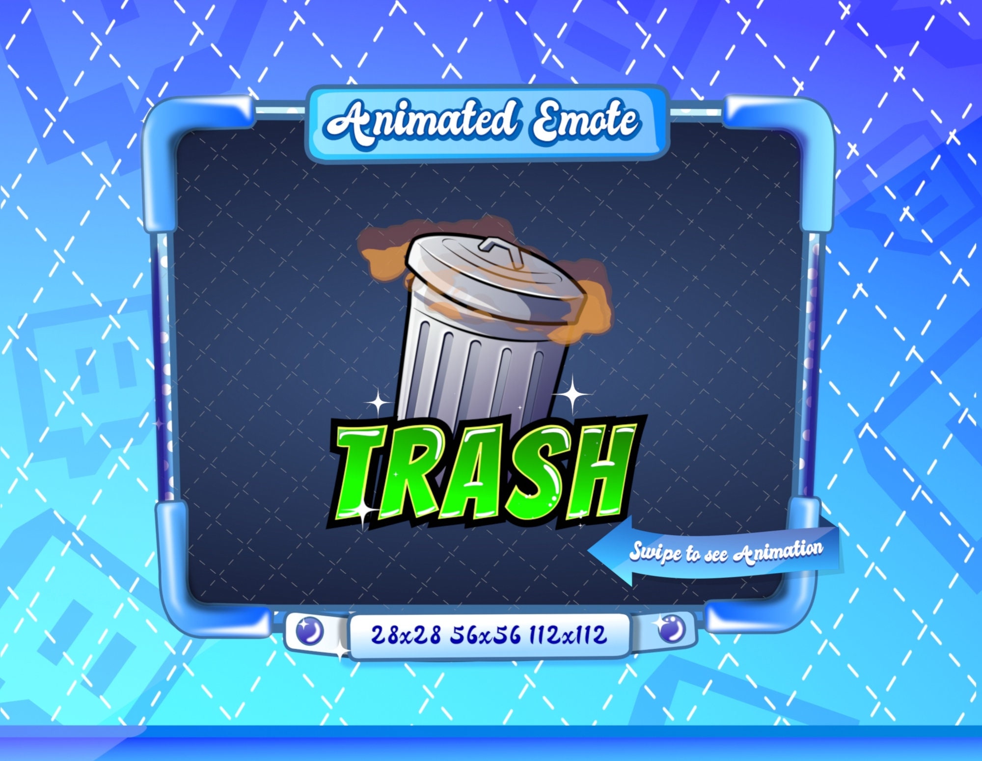 ANIMATED STATIC EMOTE Trash, Animated Trash Emote, Trash Sparkle Emote ...