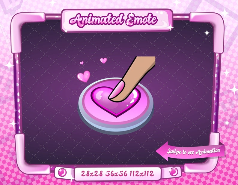 ANIMATED STATIC EMOTE Love Button, Animated Love Button Emote, Love ...