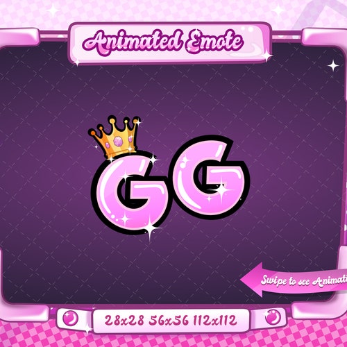 Animated and Static GG Text Emote for Twitch Discord Youtube - Etsy