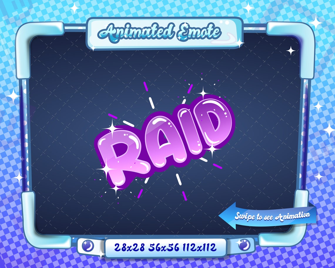 Animated + Static Purple Raid Emote | Sparkle Version for Twitch ...