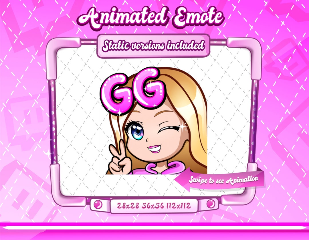 ANIMATED STATIC EMOTE Blonde Girl Gg, Animated Blonde Girl Emote, Gg ...