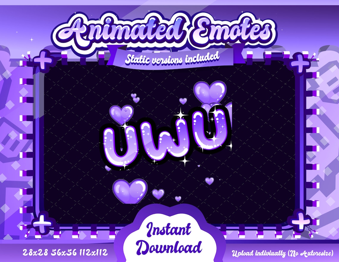 Text Emote Pack V2 Animated Static Animated Uwu Emote - Etsy