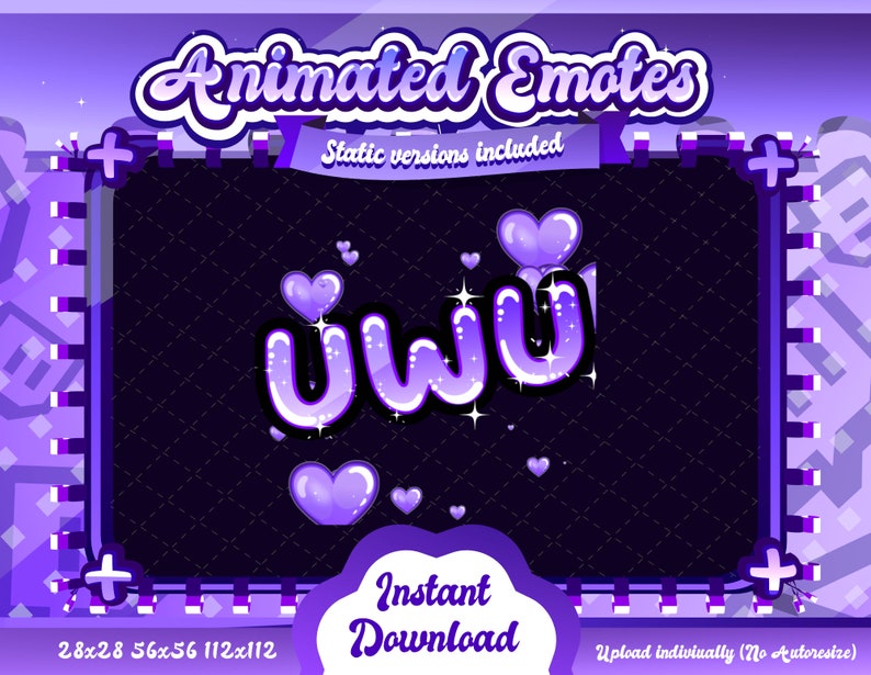 Text Emote Pack V2 Animated Static, Animated Uwu Emote, Lets Go Emote ...