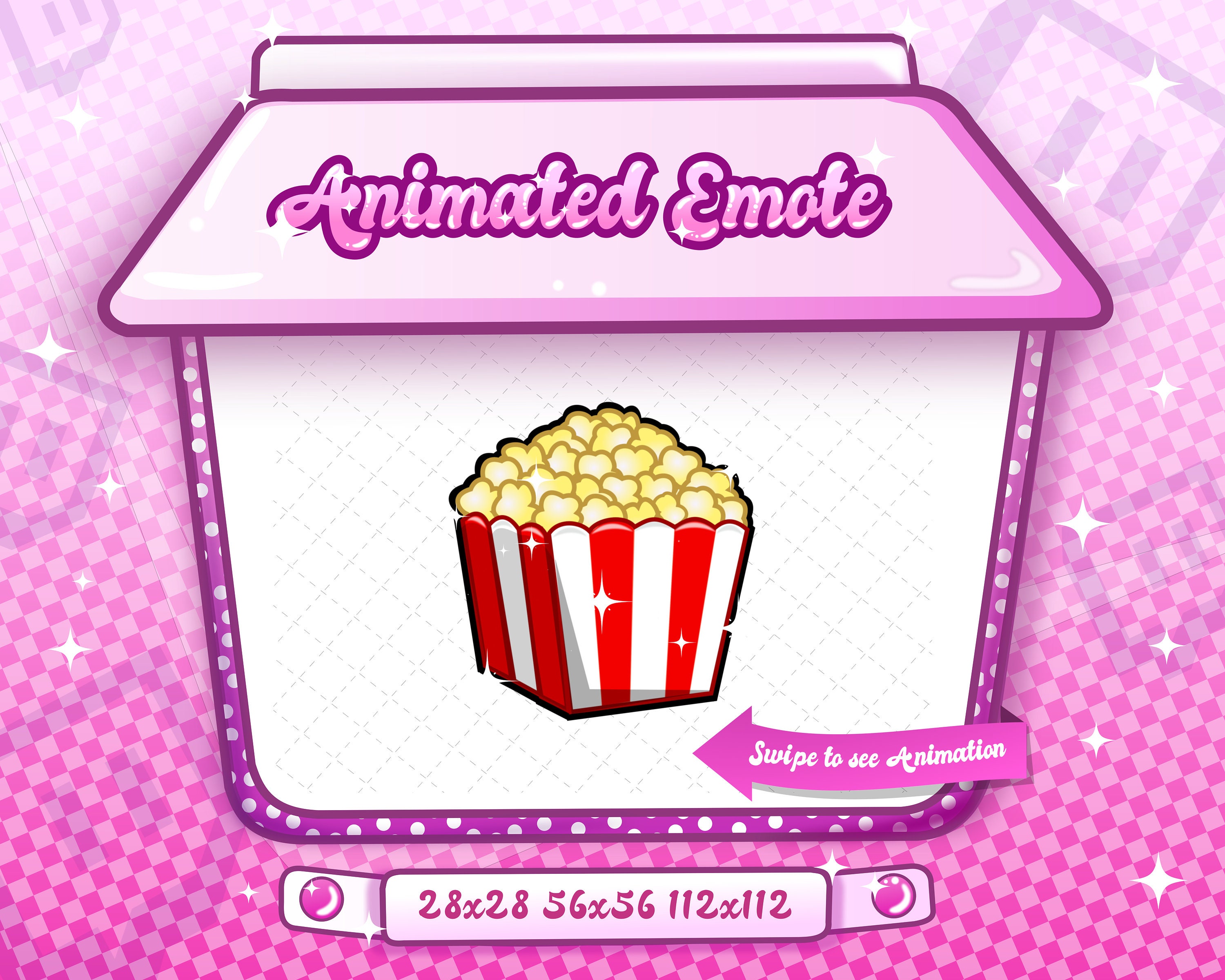 ANIMATED EMOTE | Popcorn Emote, Animated Popcorn Emote, Popcorn Sparkle ...