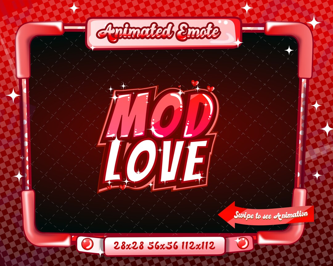 ANIMATED + STATIC EMOTE | Mod Love, Animated Mod Love Emote, Mod Love ...