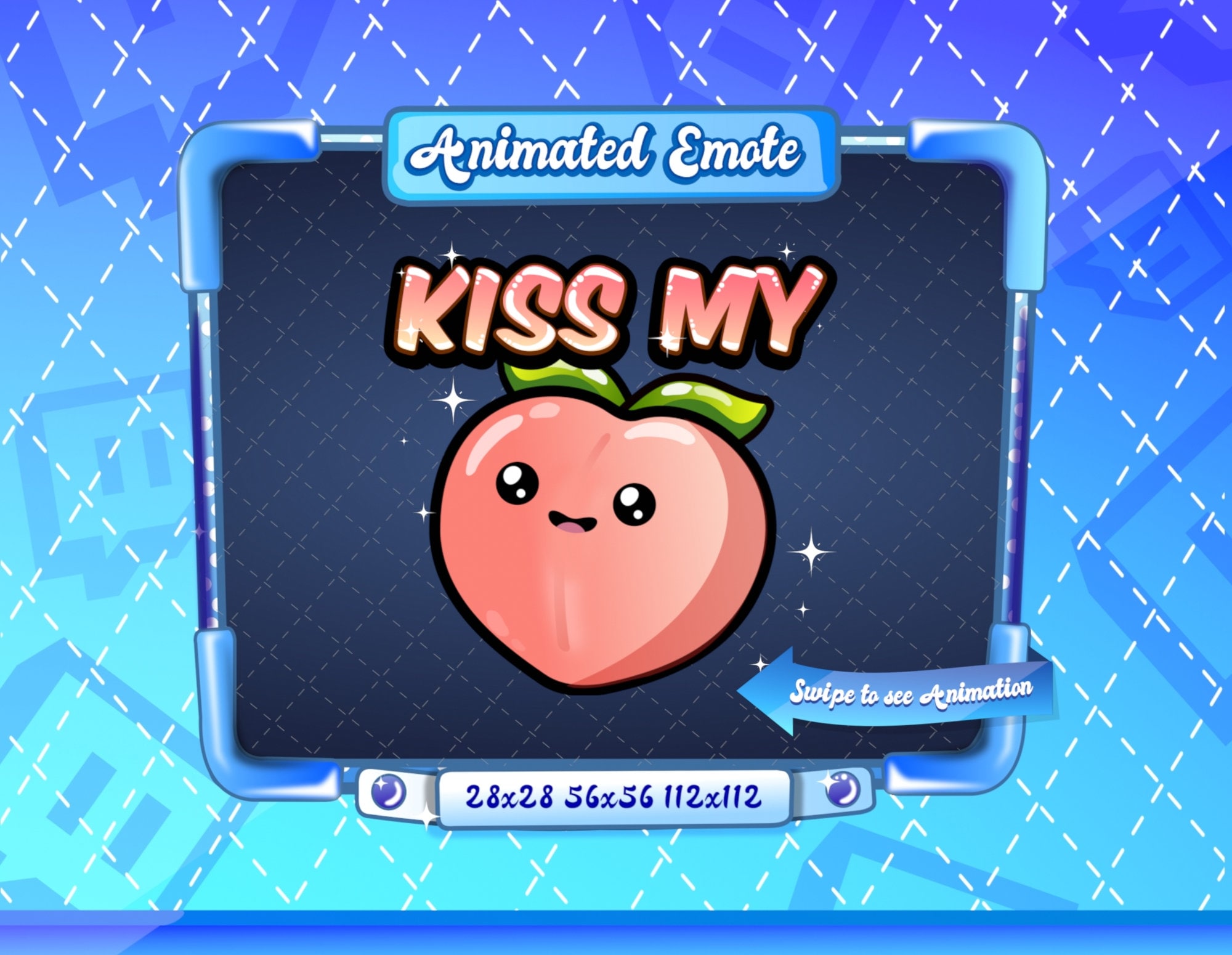 ANIMATED STATIC EMOTE Kiss My Peach, Kawaii Peach, Animated Peach Emote ...