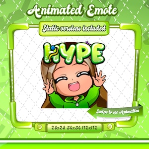 ANIMATED + STATIC EMOTES | Chibi Girl Emotes, Animated Brown Haired ...