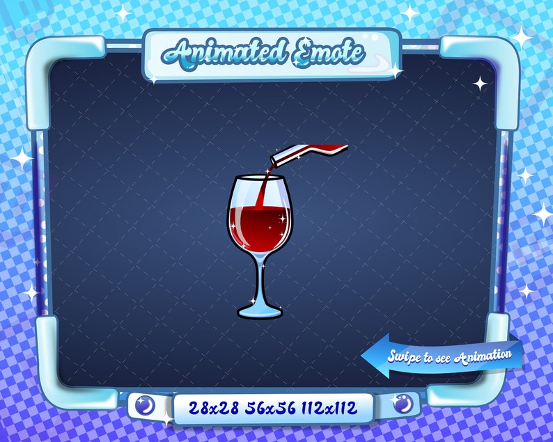 ANIMATED + STATIC EMOTE | Wine, Animated Wine Emote, Wine Sparkle Emote ...