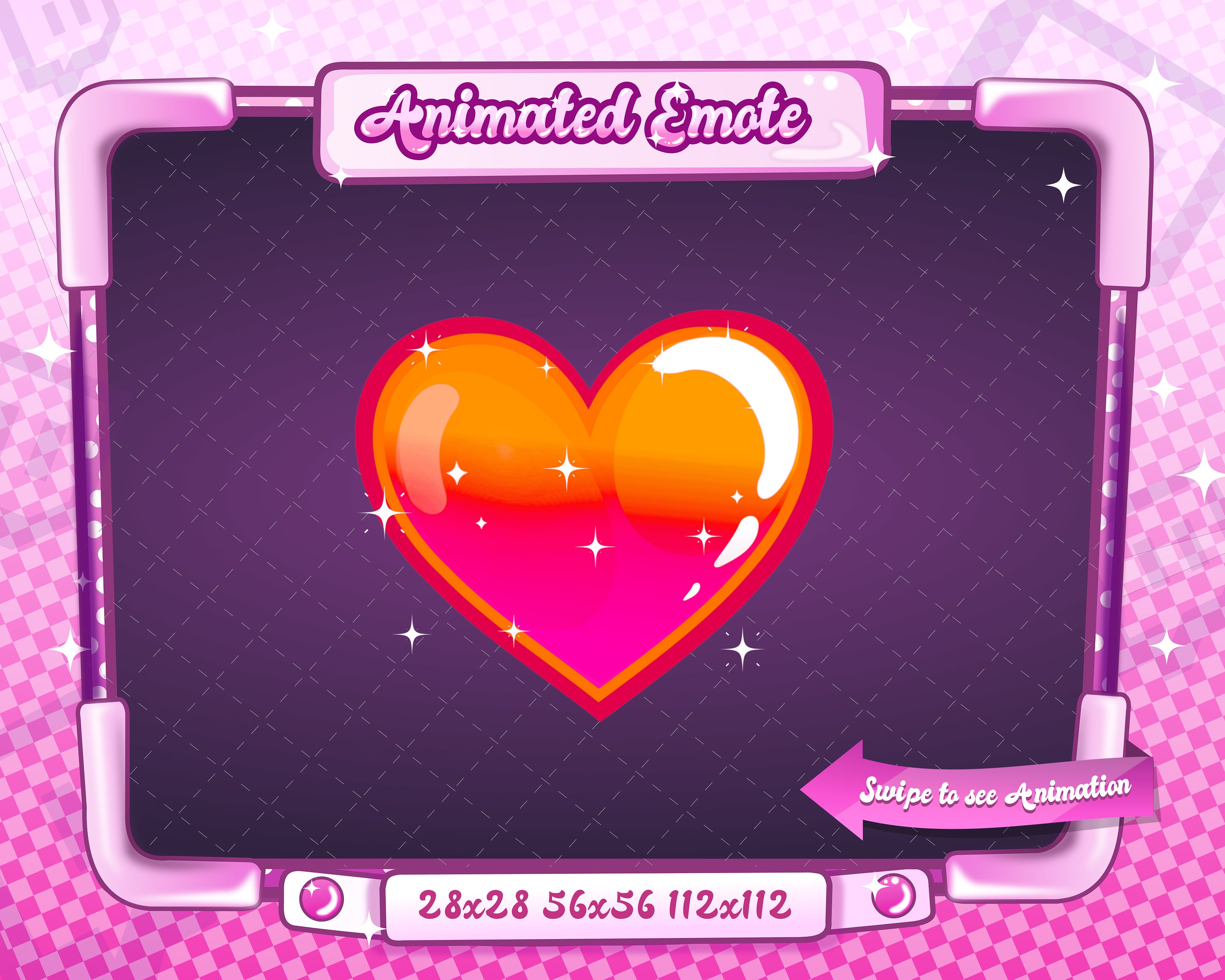 ANIMATED STATIC EMOTE Color Changing Heart Heart Emote - Etsy