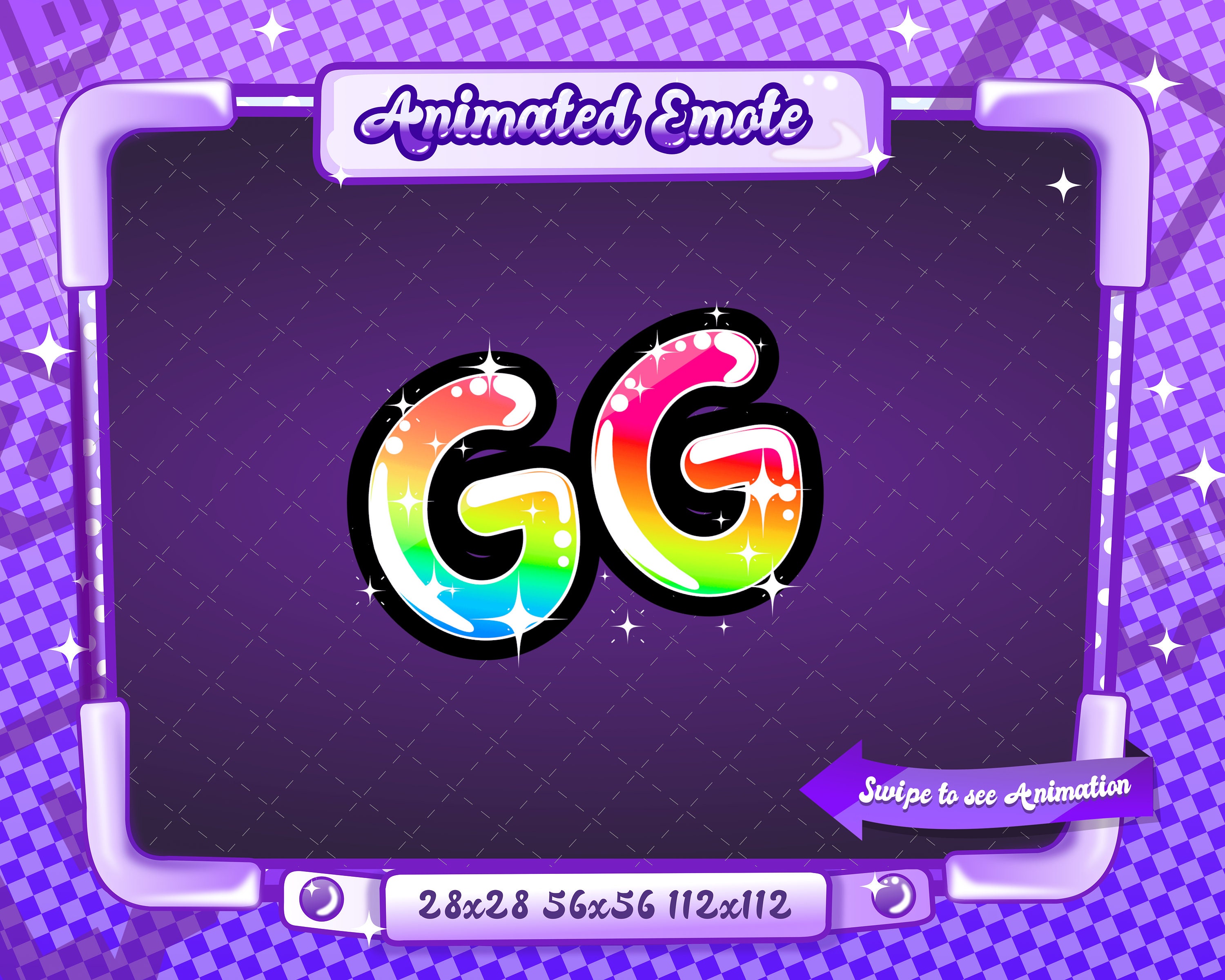 ANIMATED STATIC EMOTE Gg, Animated Good Game Emote, Rainbow Good Game ...