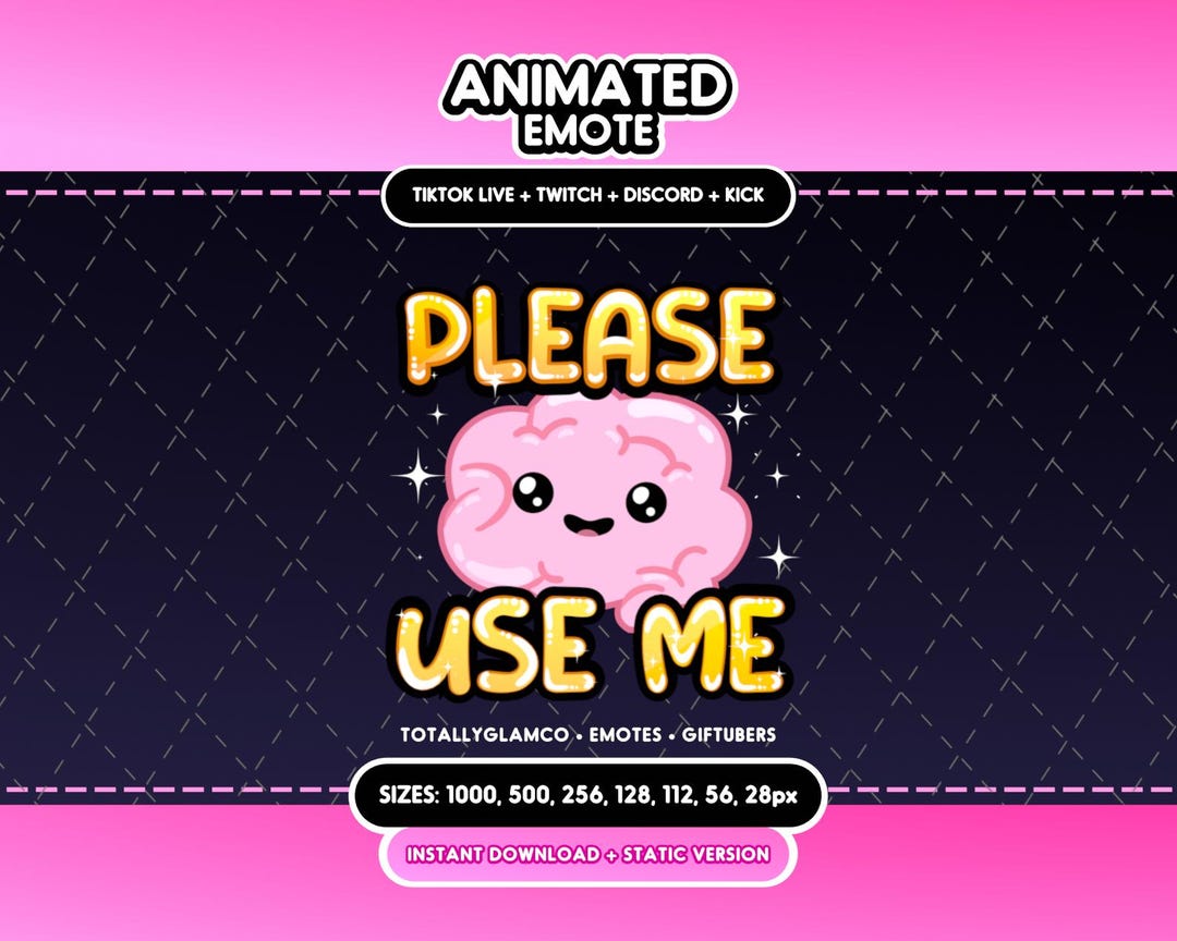 Animated + Static Please Use Me Emote | Twitch/discord | Digital ...